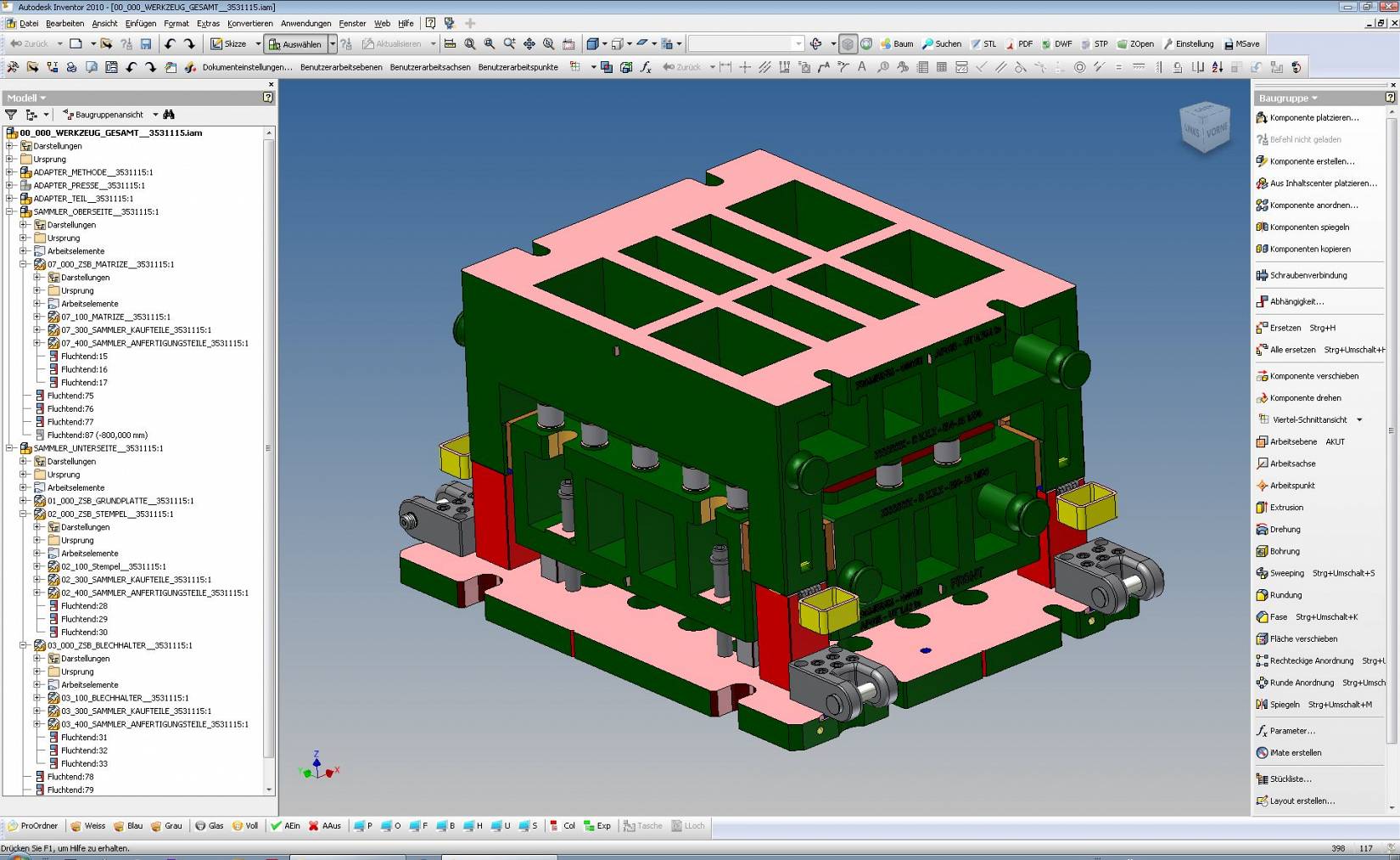 CAD-System und Export - Inventor Werkzeugkonstruktion